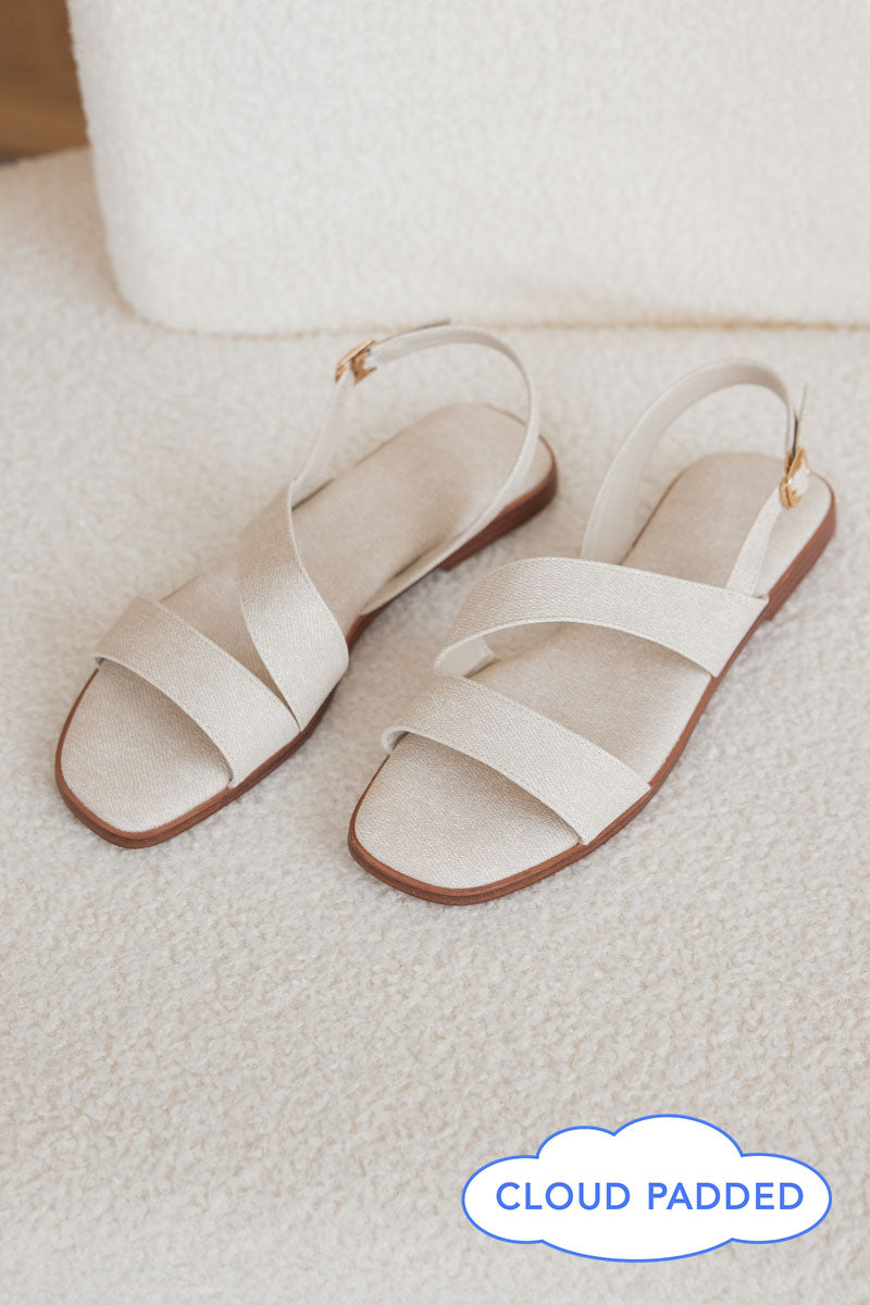 Charleey Irregular Strap Cloud Sandals in Waterproof Linen – Sunday Staples