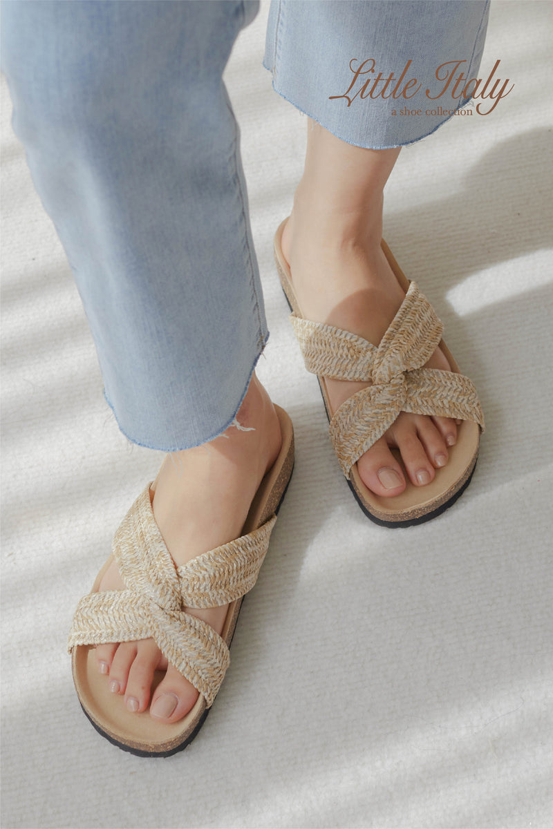 Genoa Twist Chunky Sliders in Sand Rattan – Sunday Staples