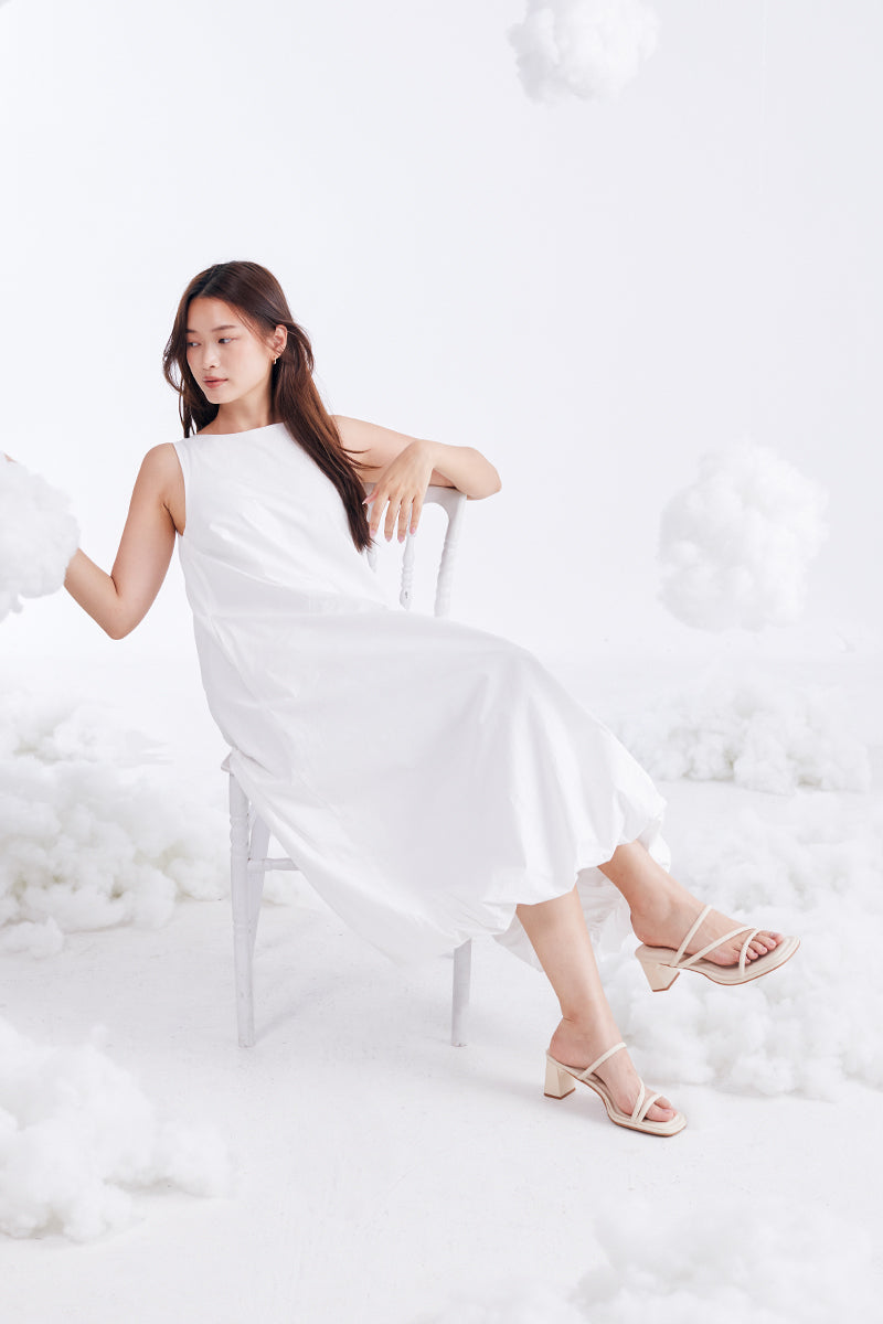 Haruna Strappy Cloud Heels in Cream – Sunday Staples