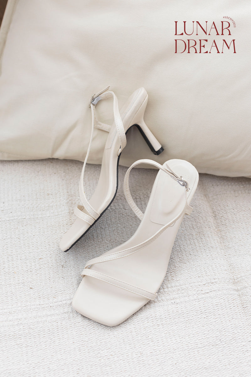 Capri Strappy Heels in Cream – Sunday Staples